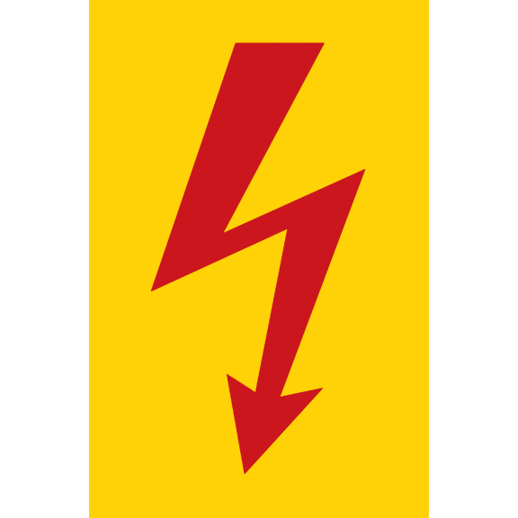 Aluschild 10x15cm, Achtung Starkstrom-Symbol | www.rosa-moser.at